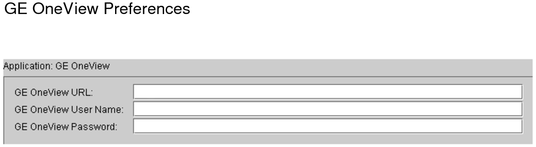 GE OneView Preferences