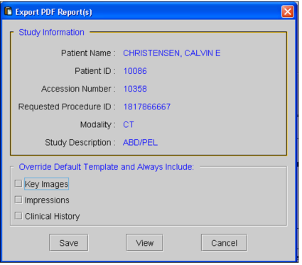 Exporting a Report to a PDF File from InteleViewer