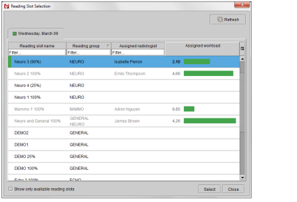 Understanding the Reading Slot Selection Window