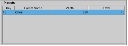 Creating Window Level Presets
